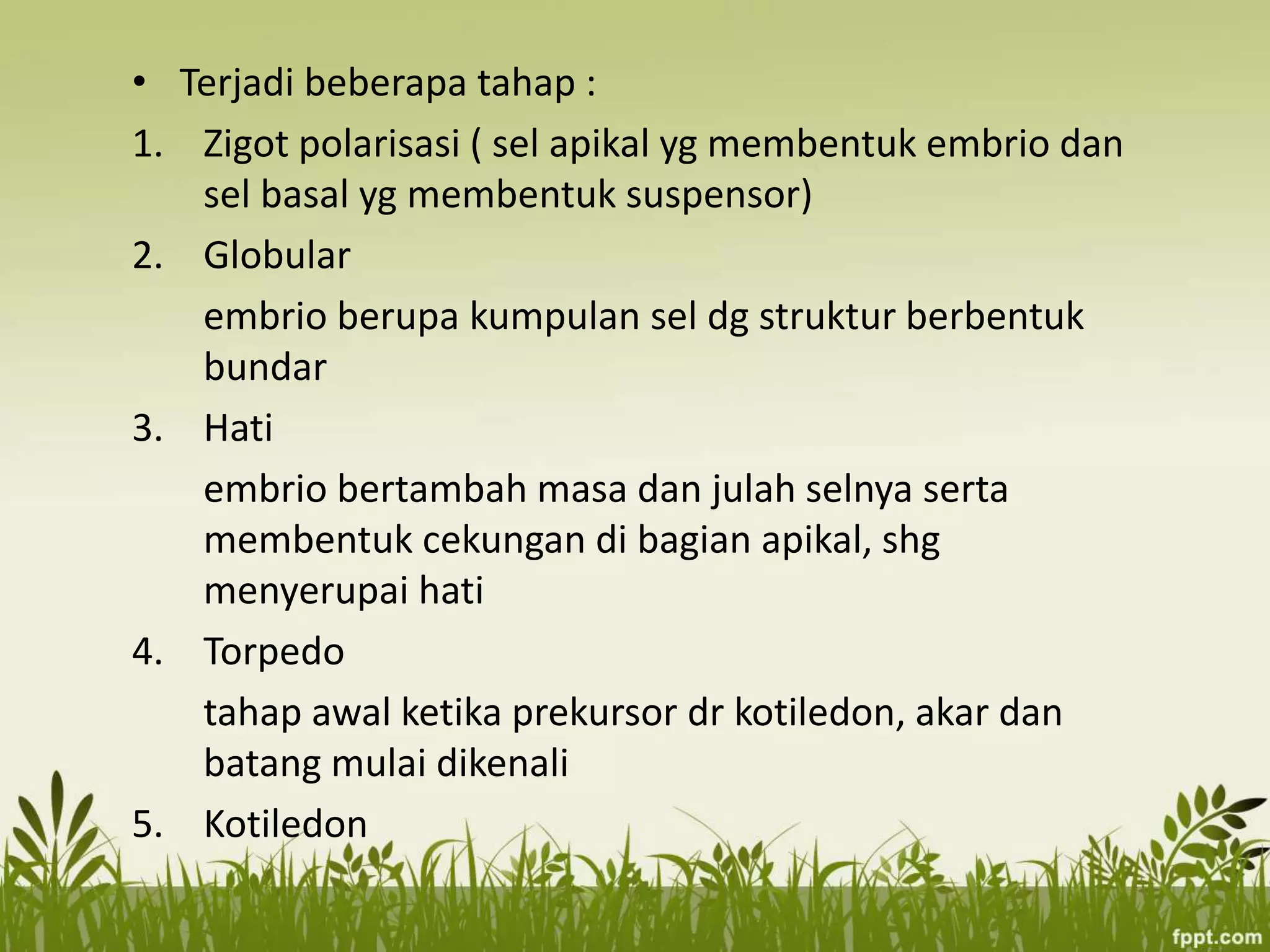 PPT Embriologi Tumbuhan - Perkembangan Embrio dan Biji | PPTX