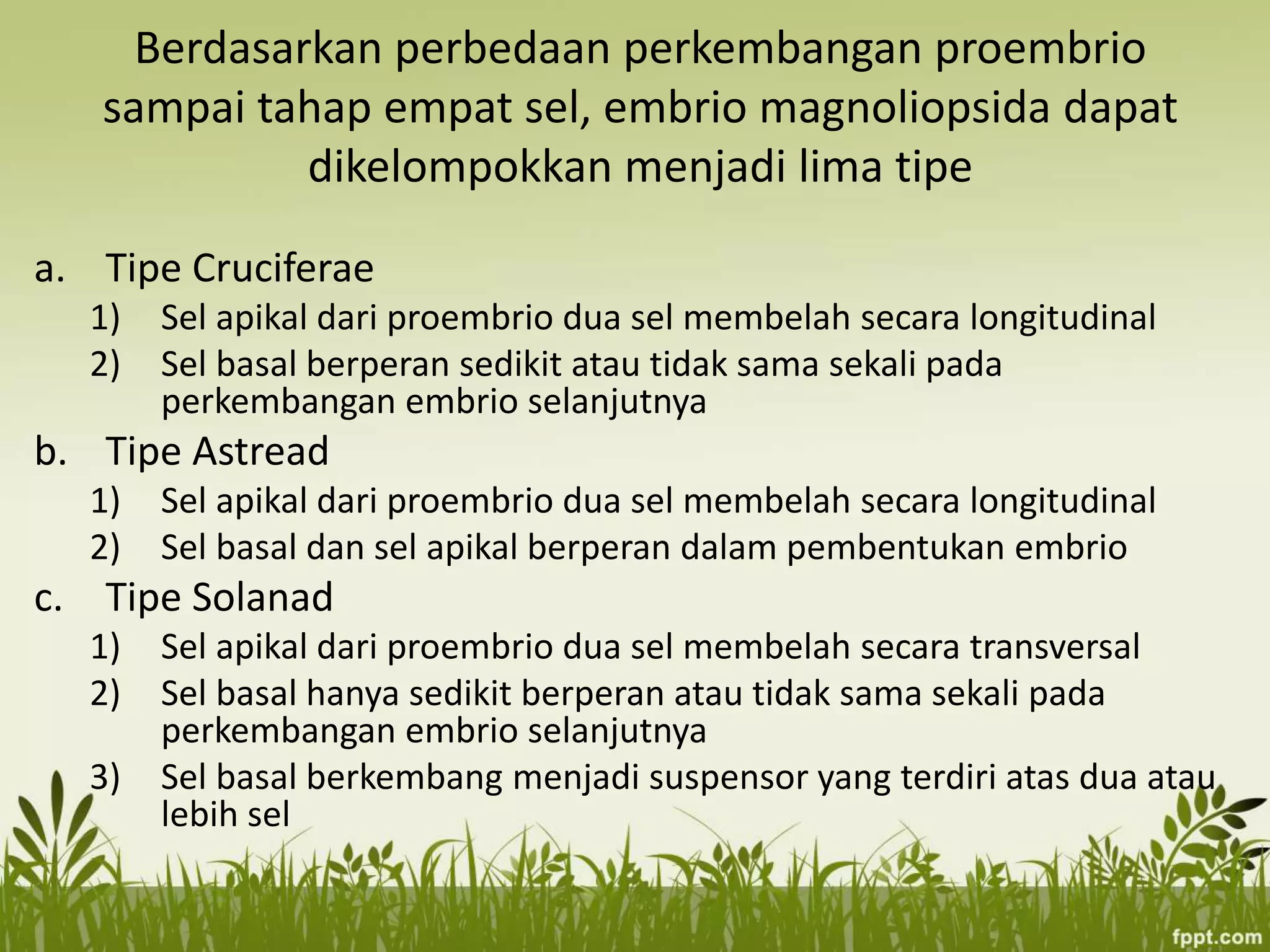 PPT Embriologi Tumbuhan - Perkembangan Embrio dan Biji | PPTX