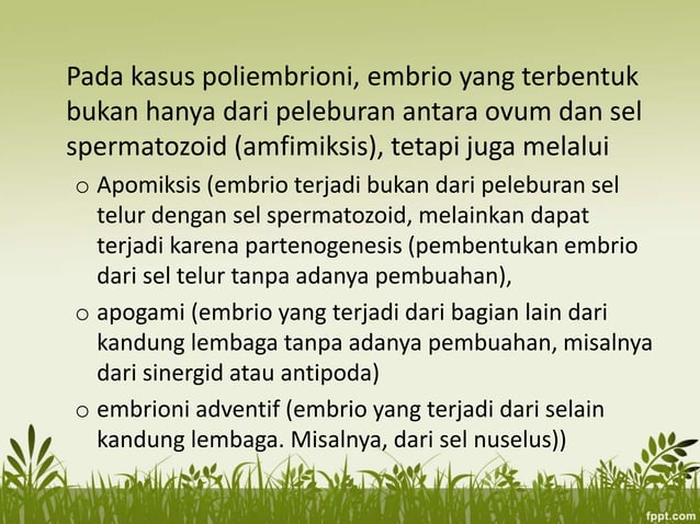 PPT Embriologi Tumbuhan - Perkembangan Embrio dan Biji | PPTX