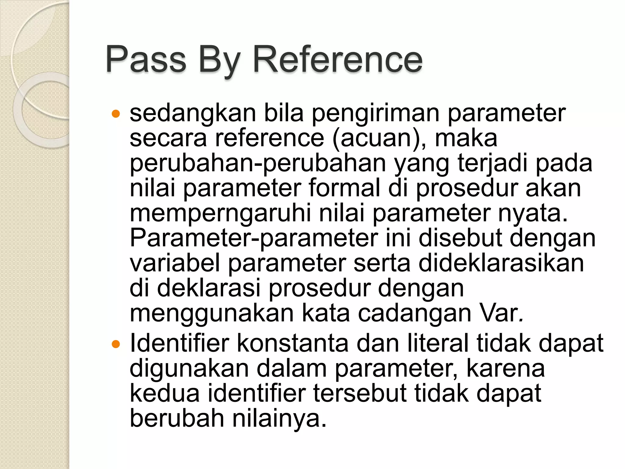 Procedure dalam pascal | PPTX