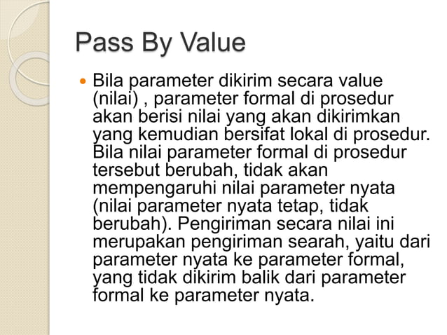 Procedure dalam pascal | PPTX