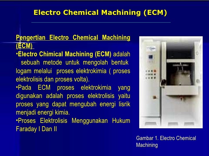 Electro Chemical Machining (ECM) Electro Chemical Grinding (ECG) Elec…
