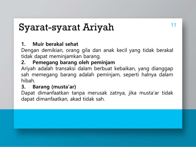simpan pinjam dalam Islam (Ariyah) | PPTX