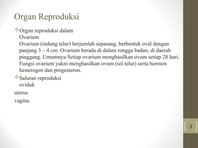 MATERI SISTEM REPRODUKSI WANITA - SISTEM REPRODUKSI PPT | PPT