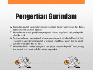 Presentation gurindam D'Broed | PPTX
