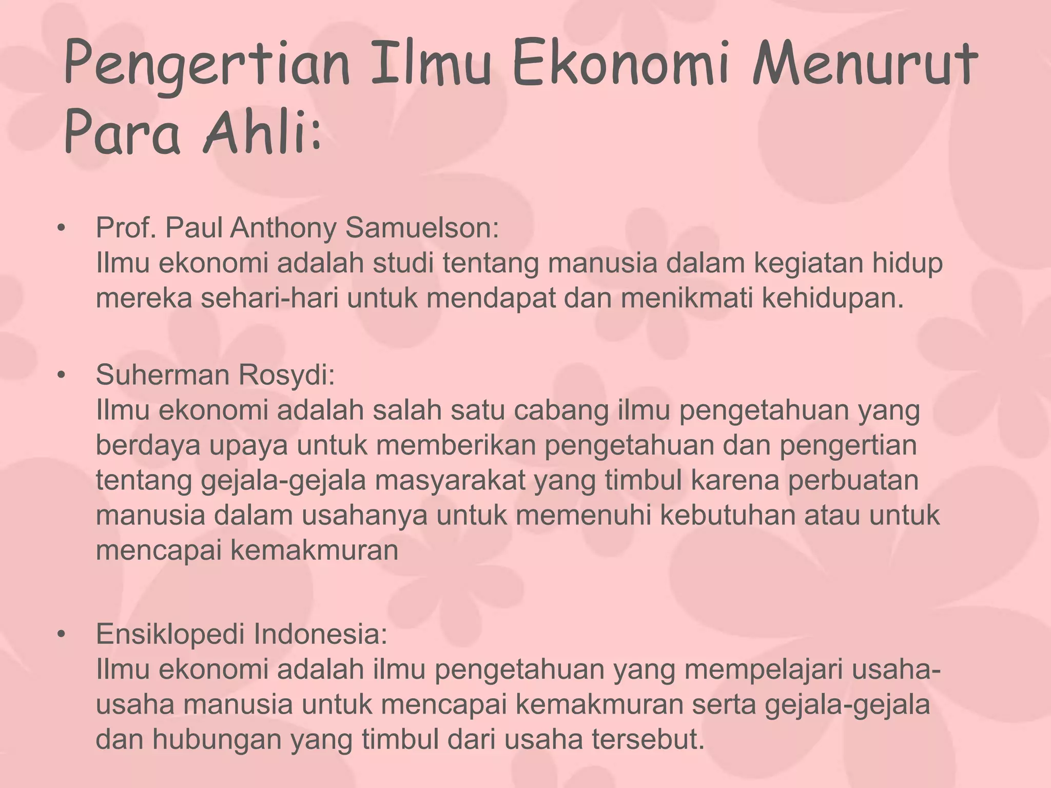 Pengetahuan Dasar Ekonomi | PPTX