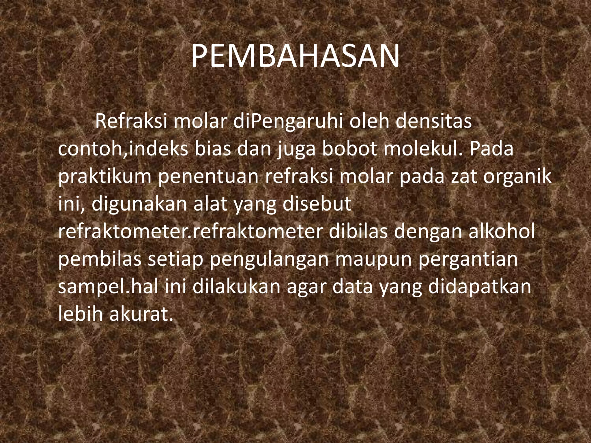 Penetapan Refraksi Molar | PPTX