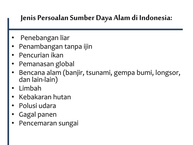 Sumber Daya Alam di Indonesia | PPTX