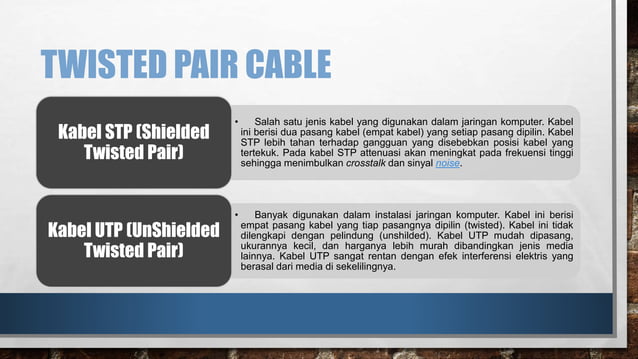 Slide Presentation Media Transmisi Wire dan Wireless | PPTX