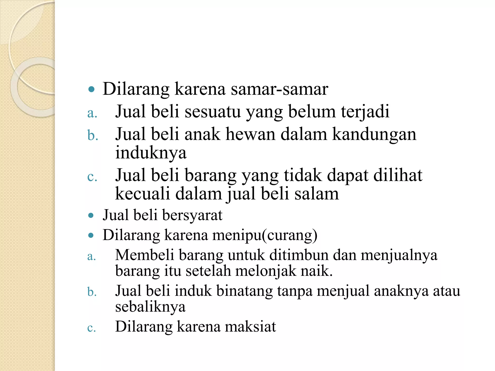 Hukum Jual Beli dalam Islam | PPTX