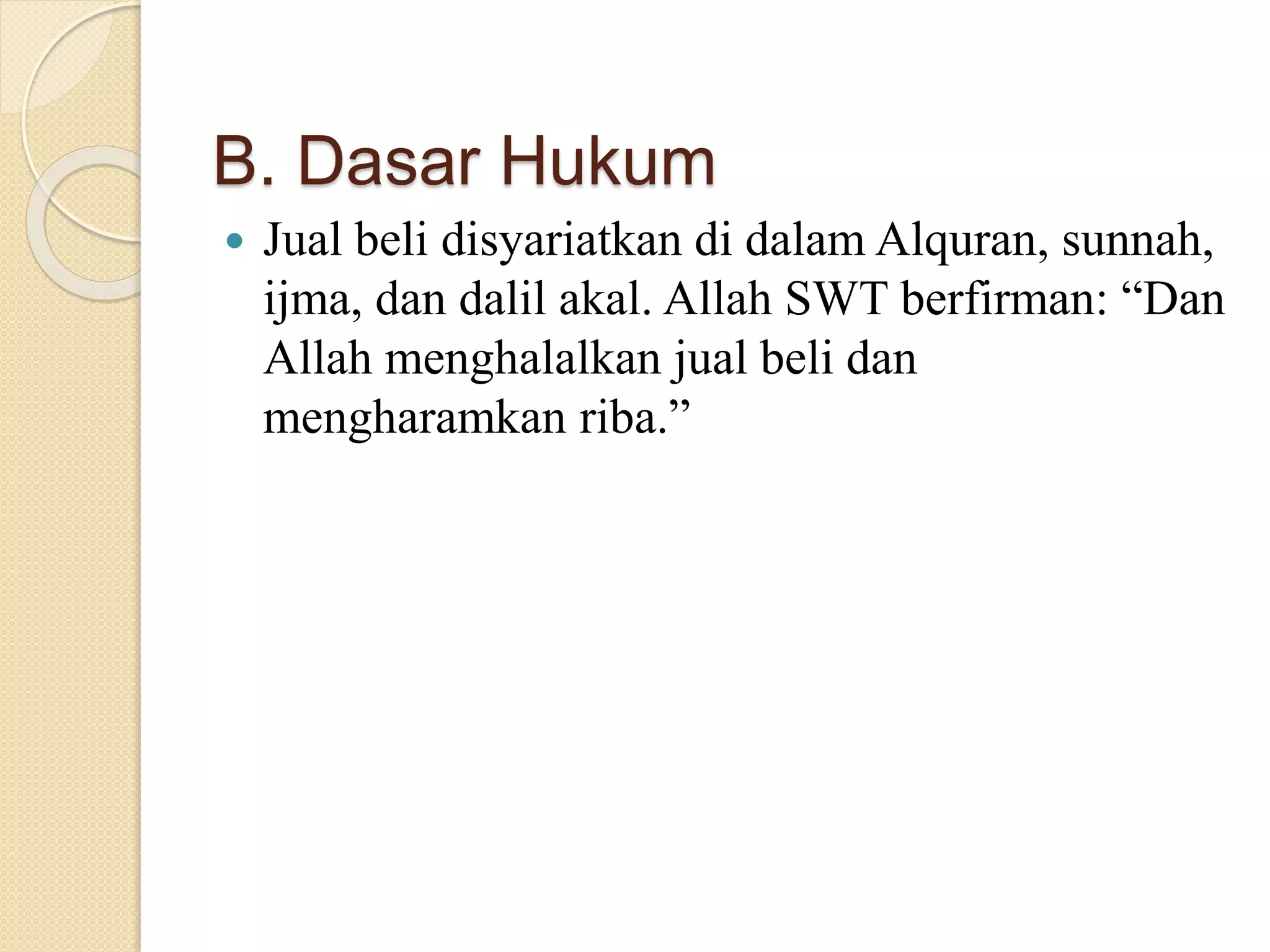 Hukum Jual Beli dalam Islam | PPTX