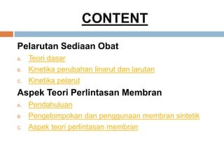 Kelompok 3 aspek teori pelarutan dan perlintasan membran | PPTX