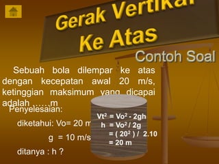 Fisika gerak vertikal | PPTX