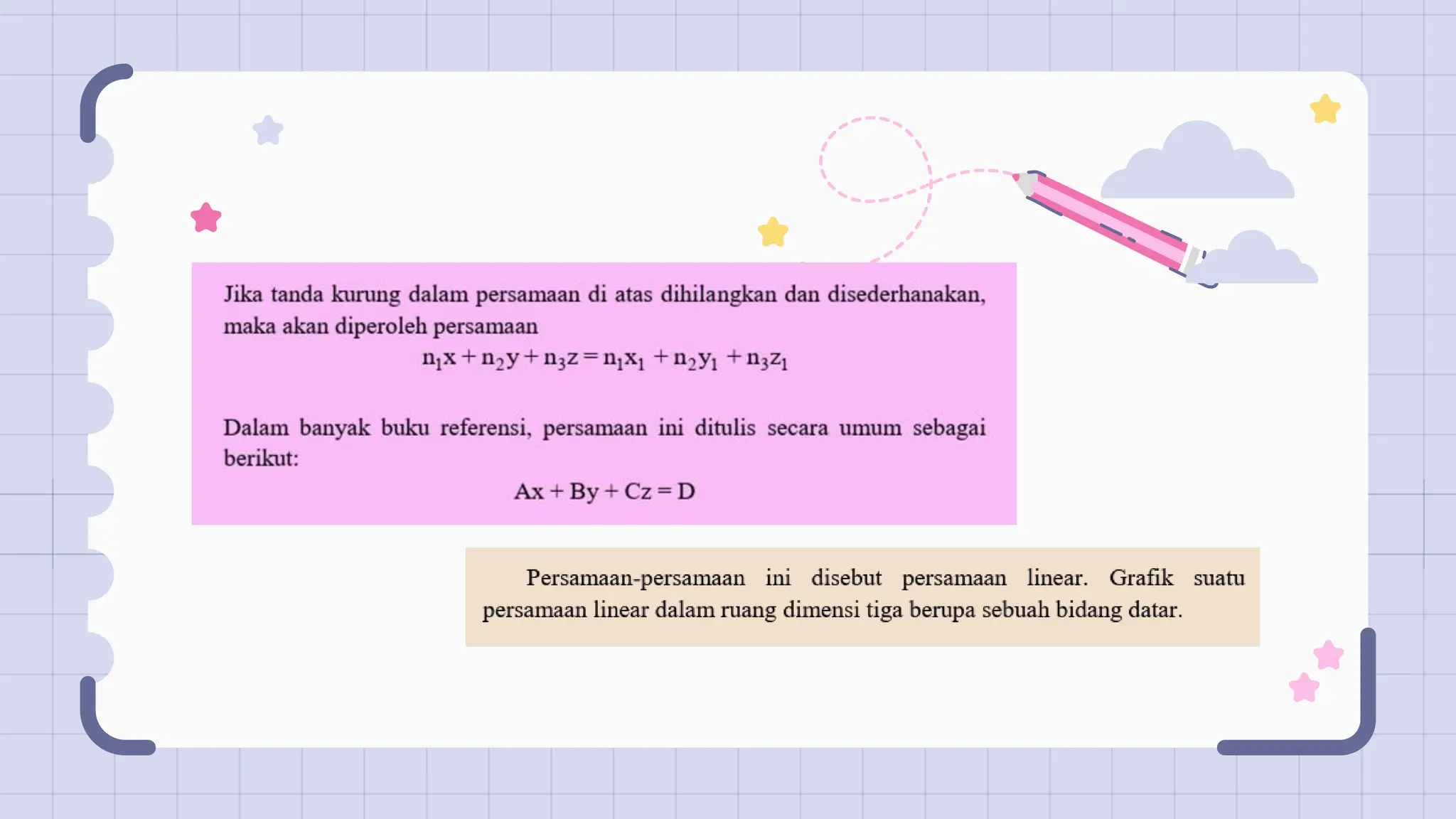Persamaan Bidang dalam Ruang Dimensi Tiga Kelompok 3 Geometri Analitik ...