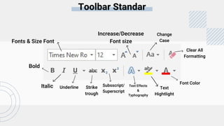 Pengertian dan Fungsi Toolbar Pada M.s Word | PDF