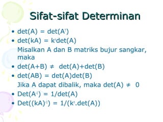 Sifat sifat Determinan | PPT