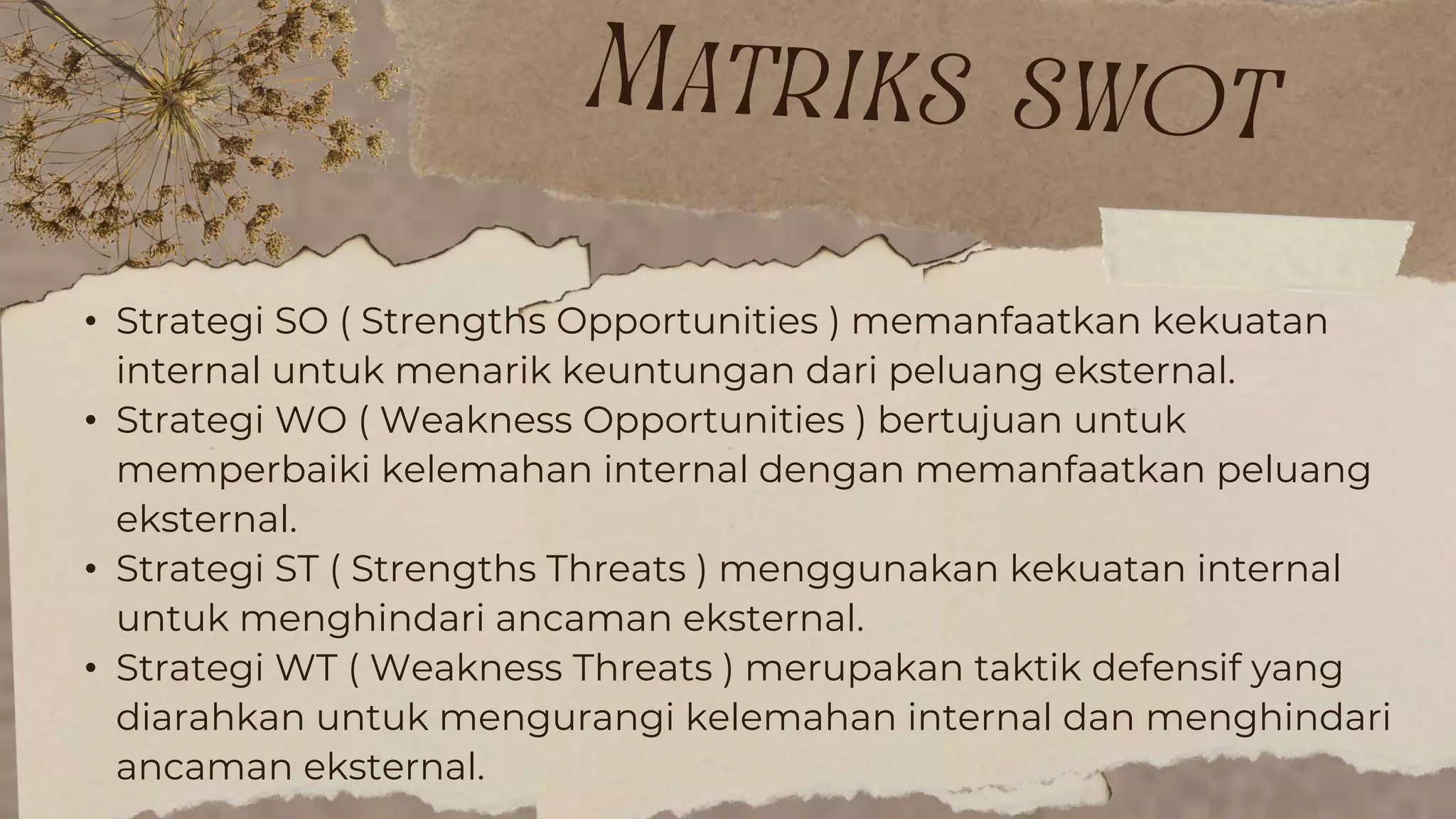 Kelompok 3 Perumusan Strategi dengan Matriks SWOTS dan Space Matriks.pptx