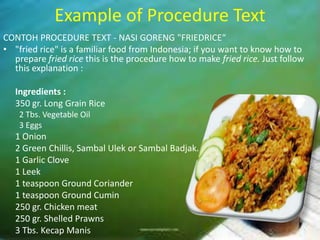 Contoh Procedure Text