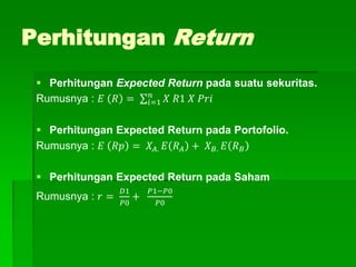 risk and return | PPTX