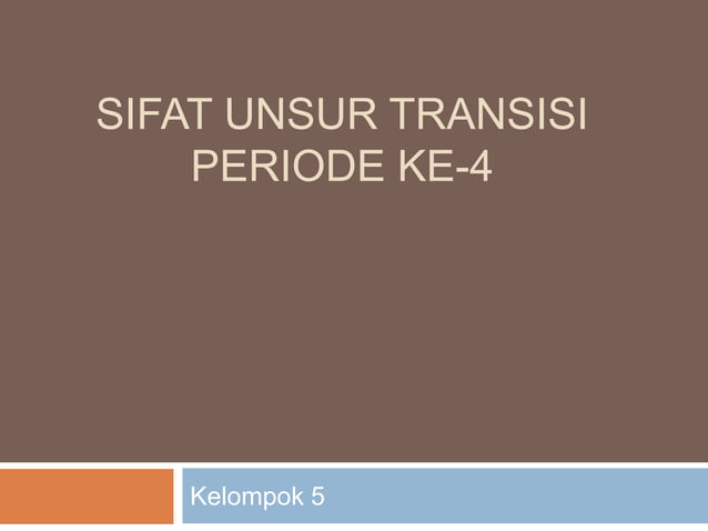 Unsur Transisi Periode ke-4 | PPT
