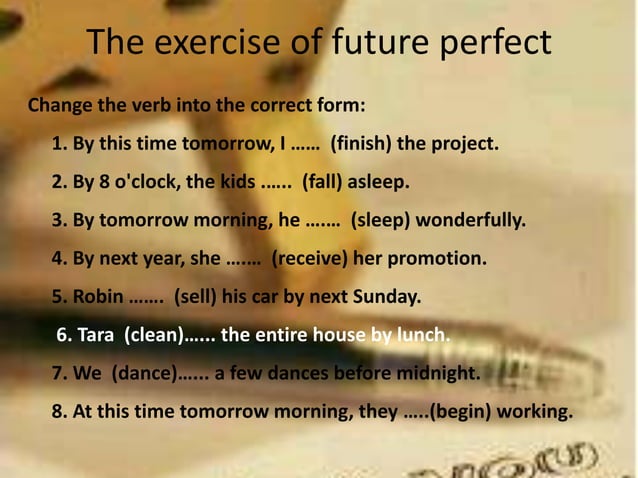 FUTURE PERFECT dan Contoh soal Future Perfect | PPT