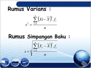 Dispersi (data tidak dikelompokkan) | PPTX