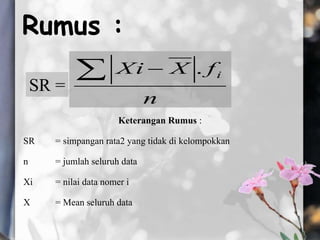 Dispersi (data tidak dikelompokkan) | PPTX