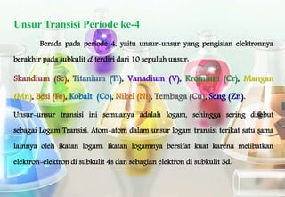 UNSUR TRANSISI PERIODE 4 | PPTX