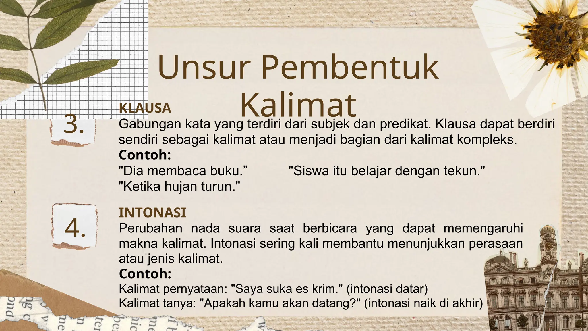 Hakikat Kalimat, Unsur Pembentuk Kalimat | PPT
