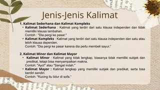 Hakikat Kalimat, Unsur Pembentuk Kalimat | PPT