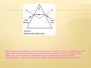 Pembiasan Cahaya Pada Kaca Gelas PPrisma | PPTX