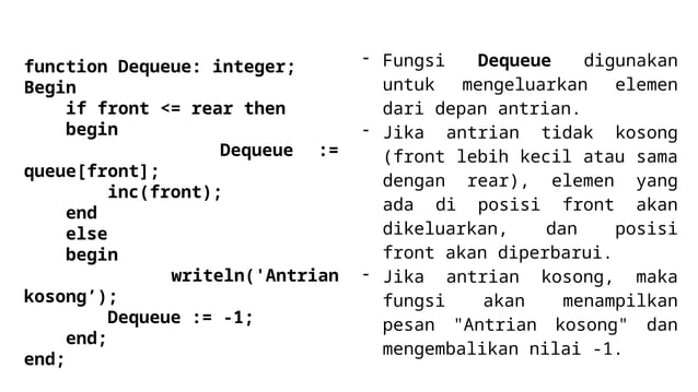Konsep Queue Dalam Konsep Pemrograman Beserta Cara Kerjanya | PPTX