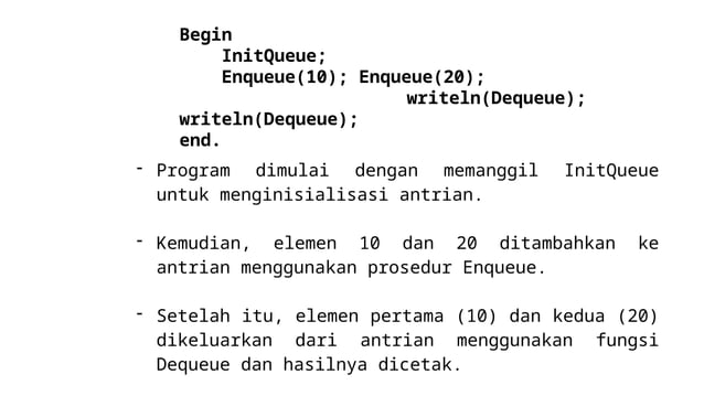 Konsep Queue Dalam Konsep Pemrograman Beserta Cara Kerjanya | PPTX