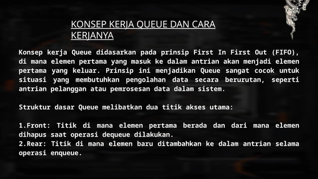 Konsep Queue Dalam Konsep Pemrograman Beserta Cara Kerjanya | PPTX