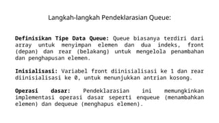 Konsep Queue Dalam Konsep Pemrograman Beserta Cara Kerjanya | PPTX