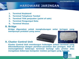 Kelompok 4 hardware jaringan,topologi jaringan dan implentasinya | PPT