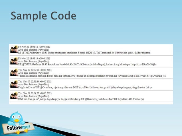 Tutorial Contoh Penggunaan API Twitter | PPT