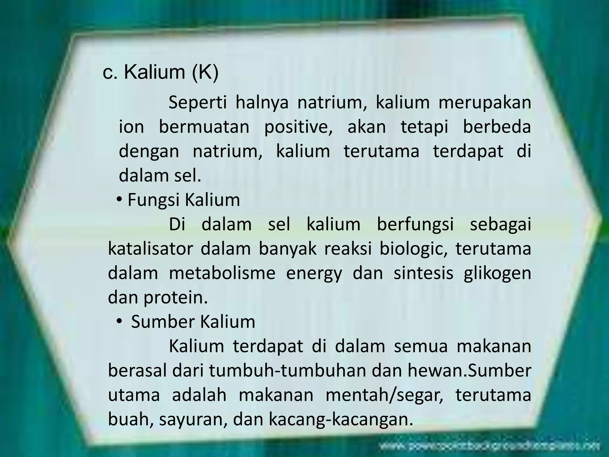 cairan tubuh dan mineral makro | PPTX