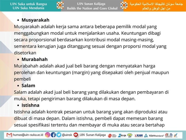 Instrumen Keuangan Syariah-Instrumen keuangan syariah adalah produk-produk keuangan yang ...