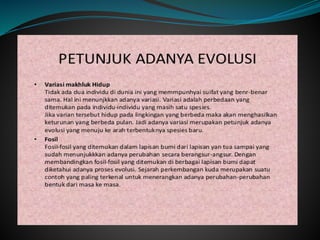 Presentasi materi Petunjuk Evolusi dan Mekanisme Evolusi.pptx