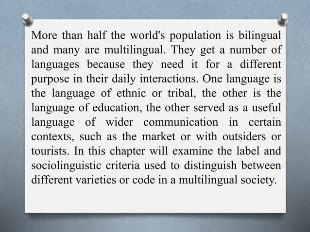Sociolinguistic - Linguistic Varieties and Multilingual Nations | PPTX