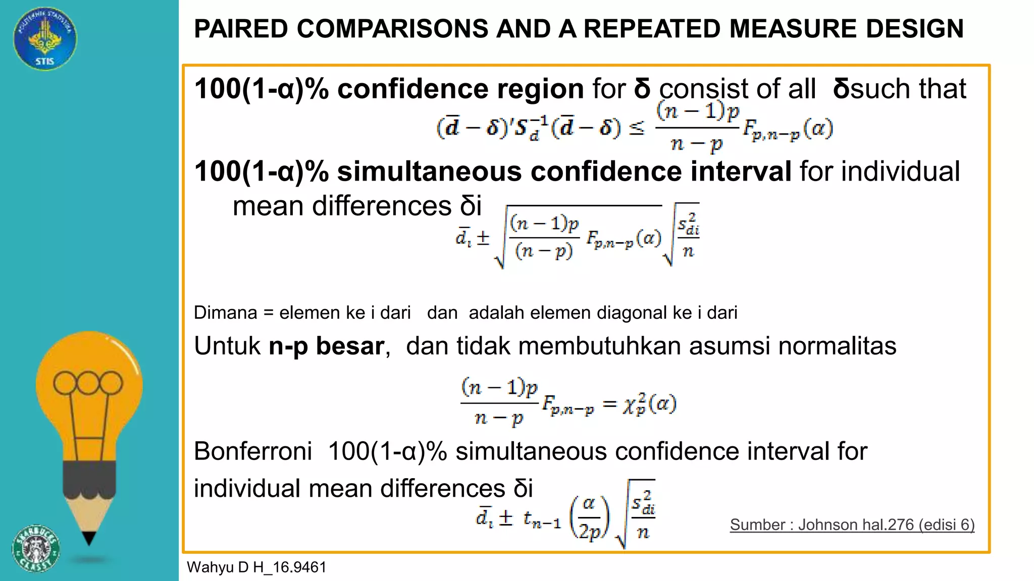 APG Pertemuan 5 : Inferensia Vektor Rata-rata 1 Populasi | PPTX