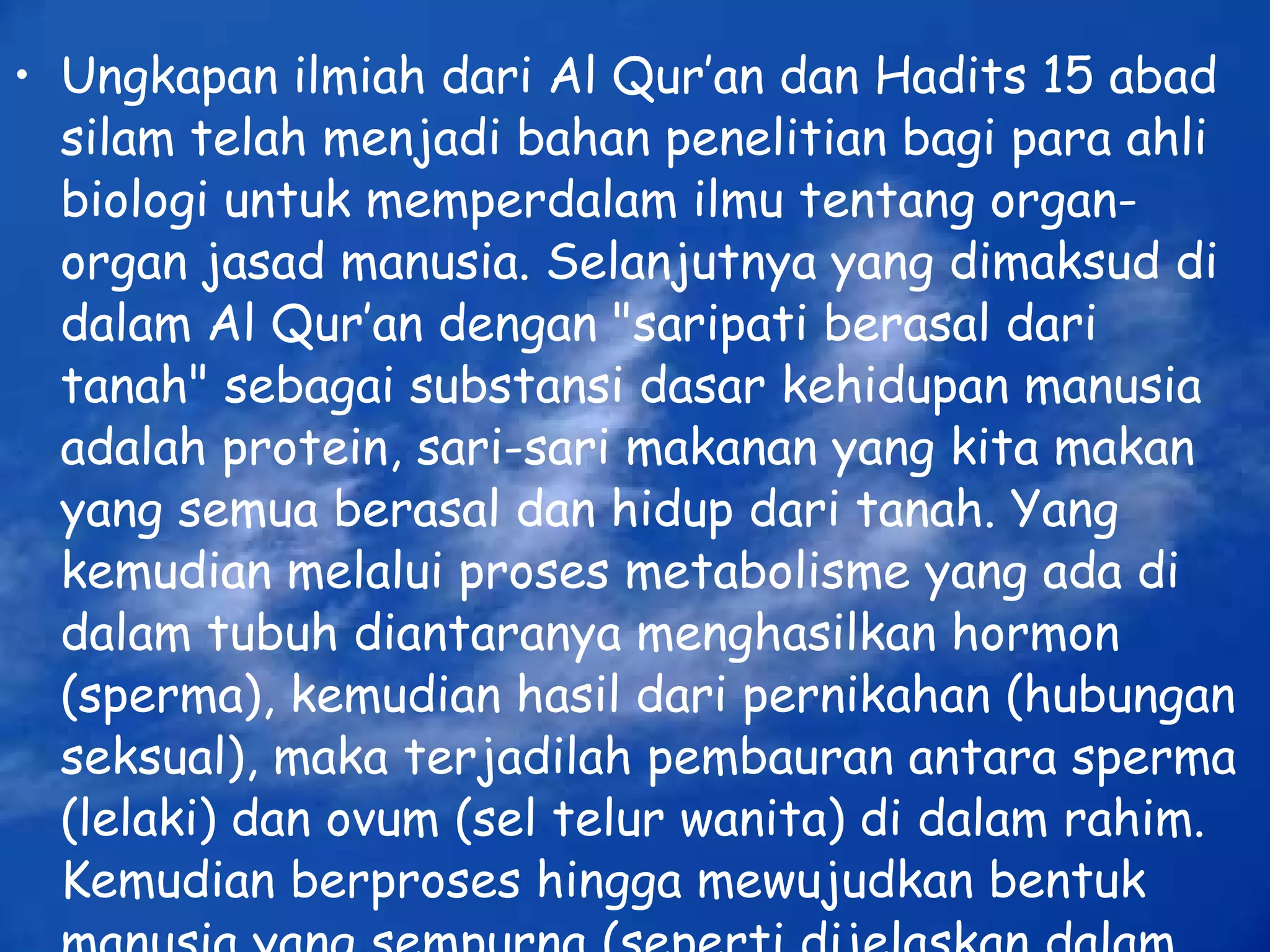 Penciptaan Manusia menurut Al-QUran | PPT