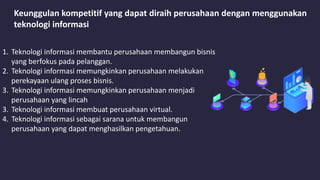 sistem informasi berbasis teknology berisi pemanfaatan teknologi dalam SIM,CBIS | PPTX