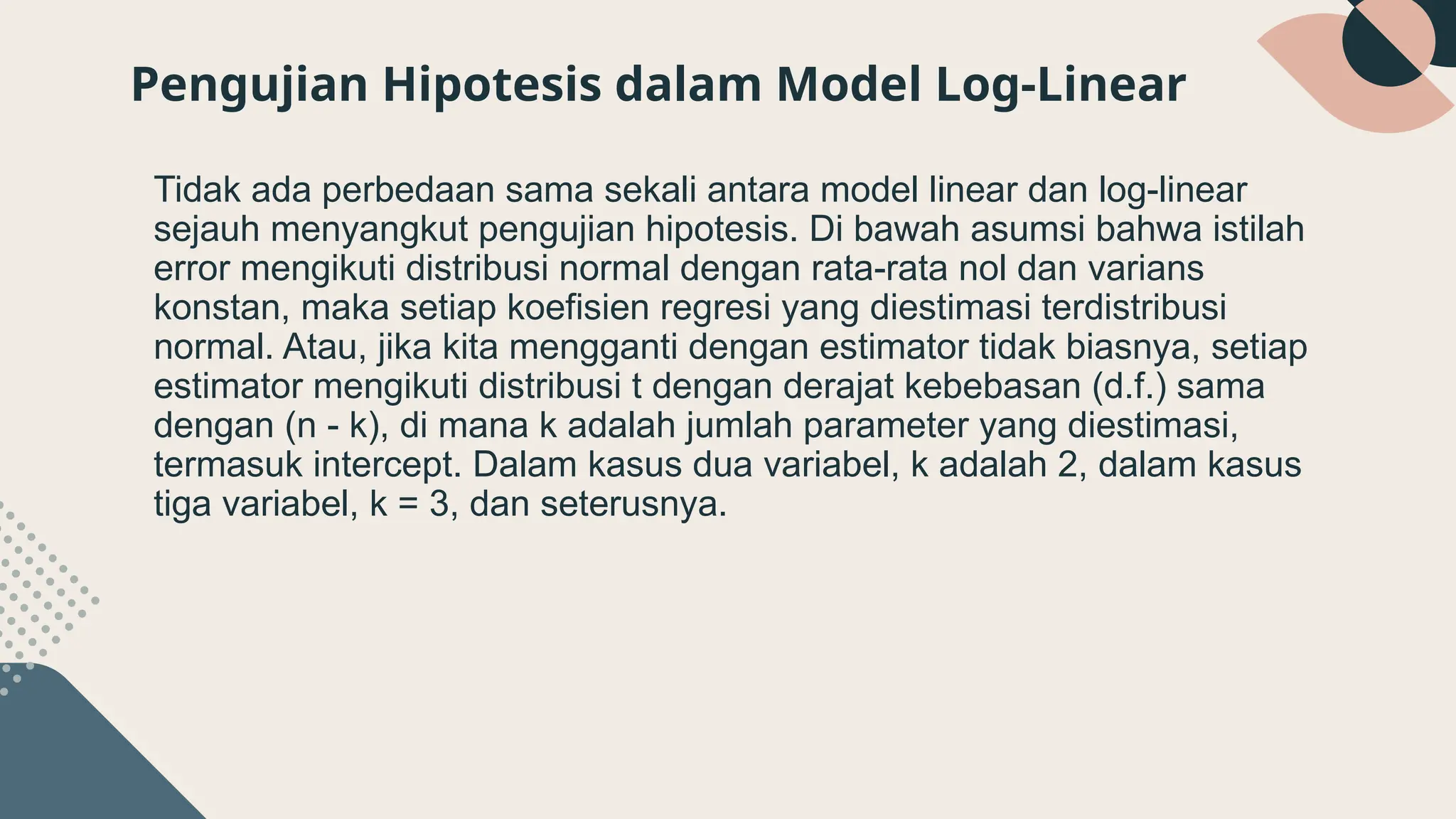 FUNCTIONAL FORMS OF REGRESSION MODELS IN ECONOMETRICS | PPT