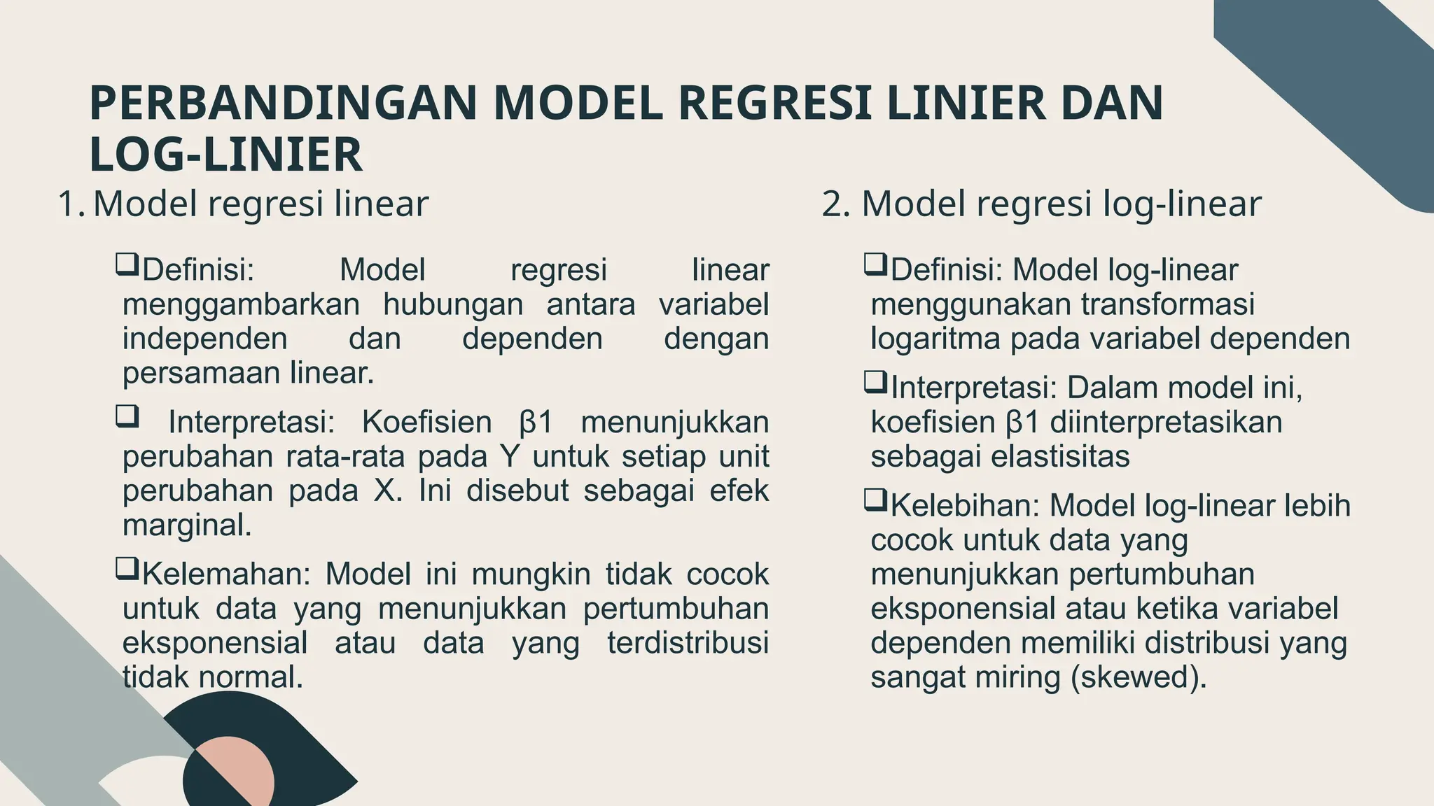 FUNCTIONAL FORMS OF REGRESSION MODELS IN ECONOMETRICS | PPT