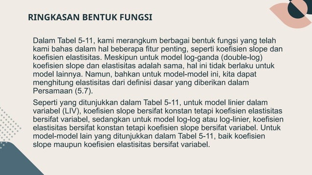 FUNCTIONAL FORMS OF REGRESSION MODELS IN ECONOMETRICS | PPT