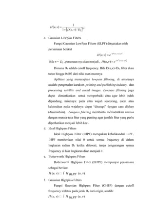 Kelompok 5 transformasi fourier peningkatan kualitas citra | DOC