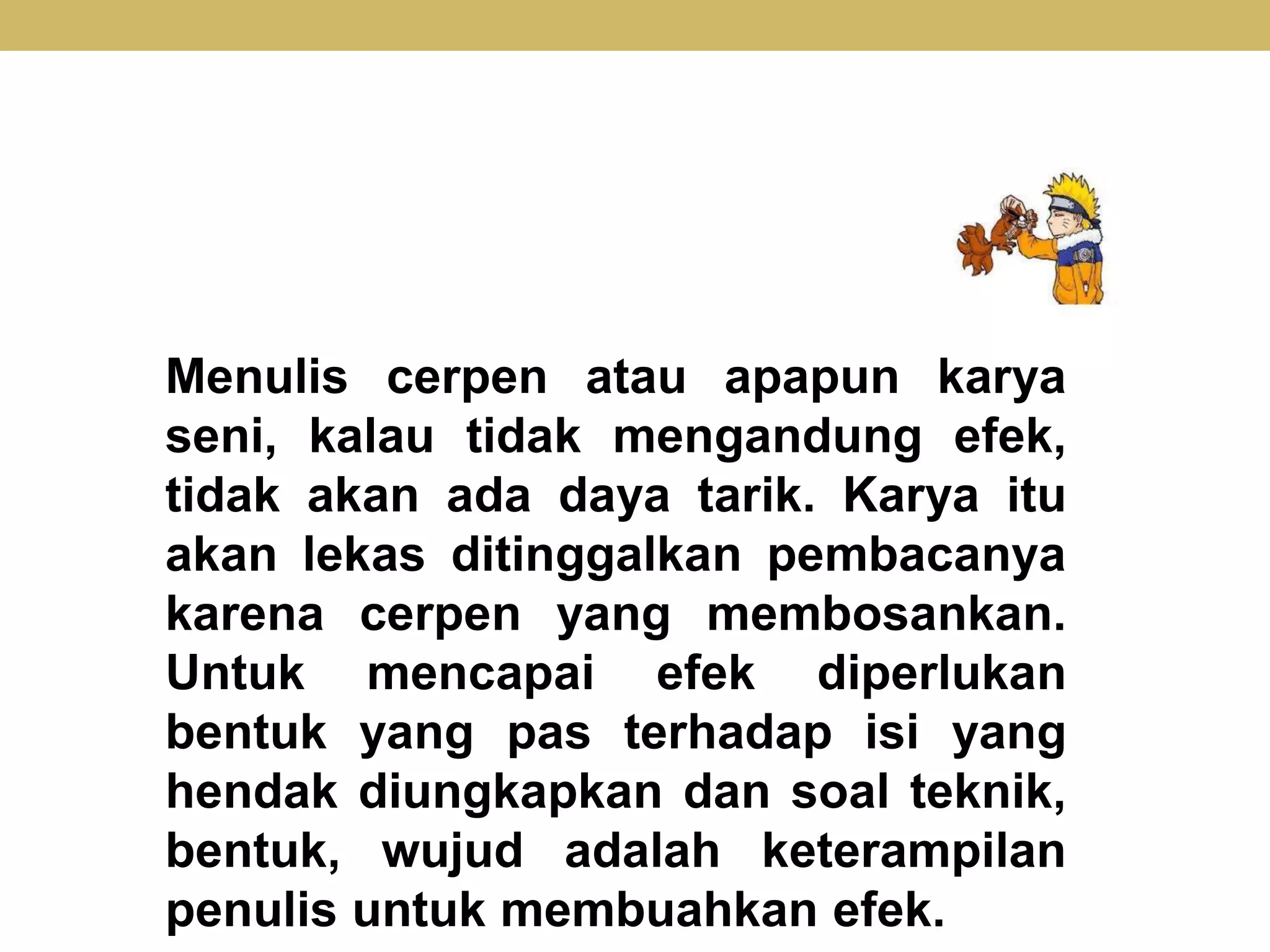 Bentuk dan Isi Cerpen (Jacob) | PPTX