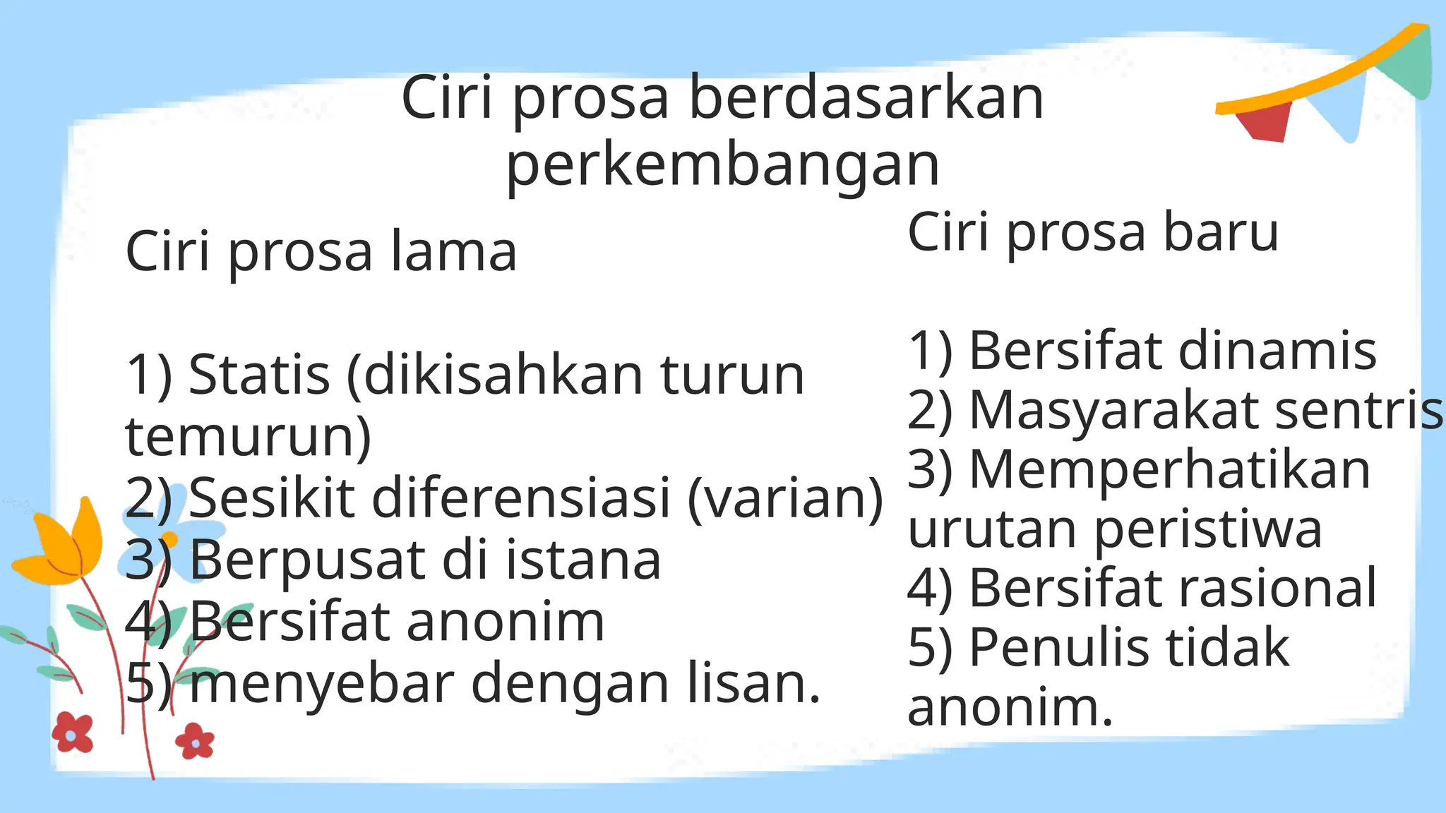 Pengertian Prosa Fiksi, Unsuur-unsur prosa fiksi | PPT
